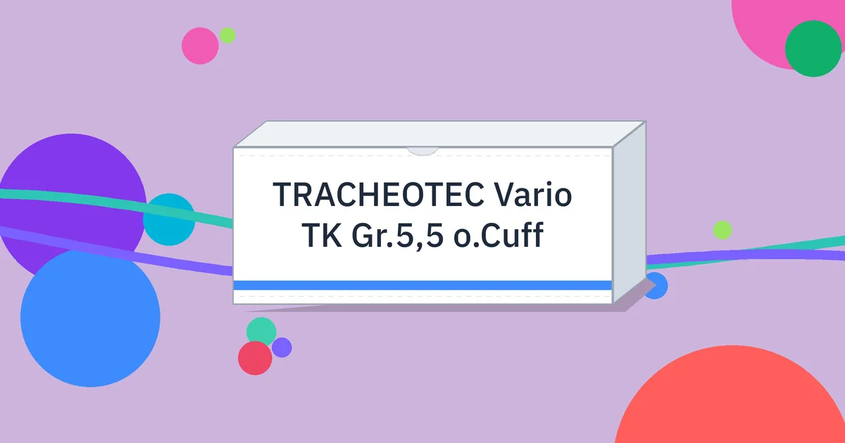 Symbolbild: Packung mit der Aufschrift TRACHEOTEC Vario TK Gr.5,5 o.Cuff (PZN 20197499) – Verfügbarkeit und Bezug in Apotheken in Frankfurt am Main