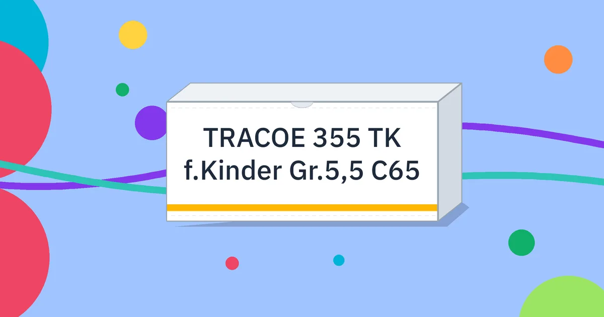 Symbolbild: Packung mit der Aufschrift TRACOE 355 TK f.Kinder Gr.5,5 C65 (PZN 11644485) – Verfügbarkeit und Bezug in Apotheken in Frankfurt am Main