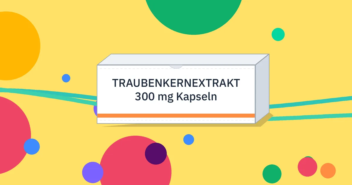 Symbolbild: Packung mit der Aufschrift TRAUBENKERNEXTRAKT 300 mg Kapseln (PZN 19642356) – Verfügbarkeit und Bezug in Apotheken in Frankfurt am Main