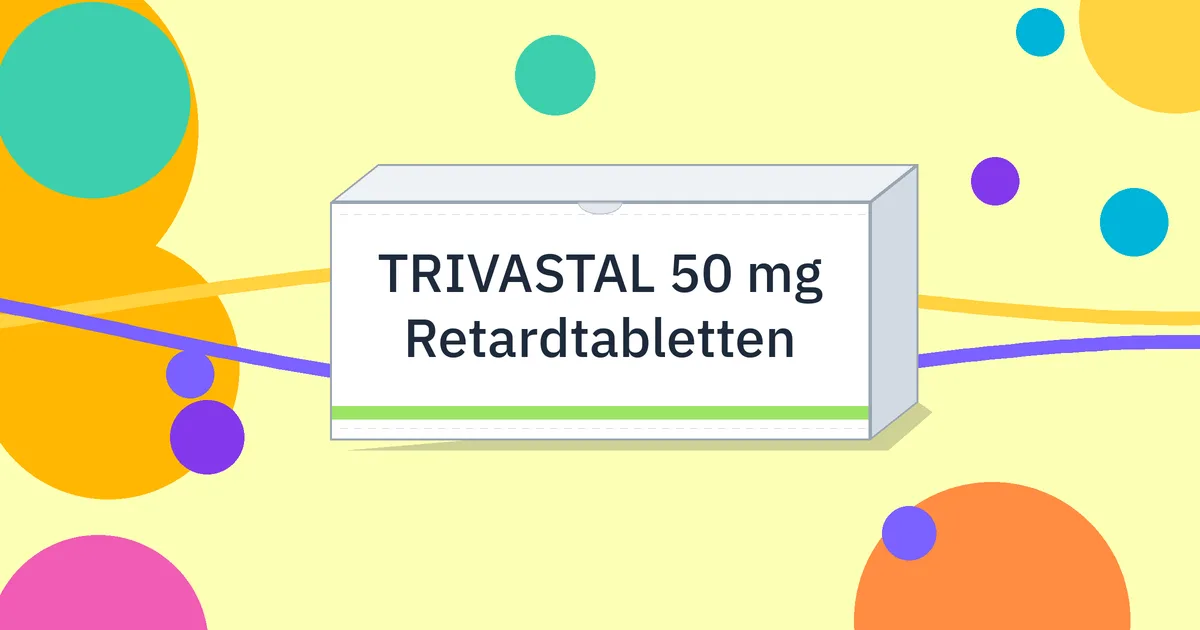 Symbolbild: Packung mit der Aufschrift TRIVASTAL 50 mg Retardtabletten (PZN 12653463) – Verfügbarkeit und Bezug in Apotheken in Frankfurt am Main