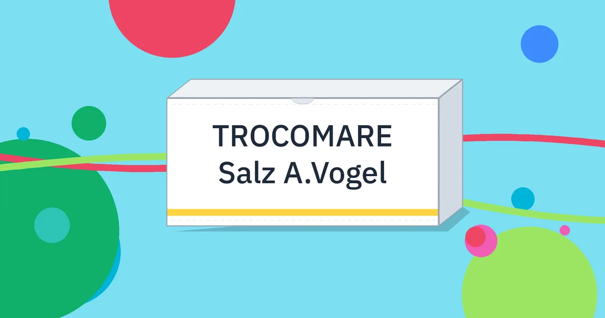 Symbolbild: Packung mit der Aufschrift TROCOMARE Salz A.Vogel (PZN 02464548) – Verfügbarkeit und Bezug in Apotheken in Frankfurt am Main