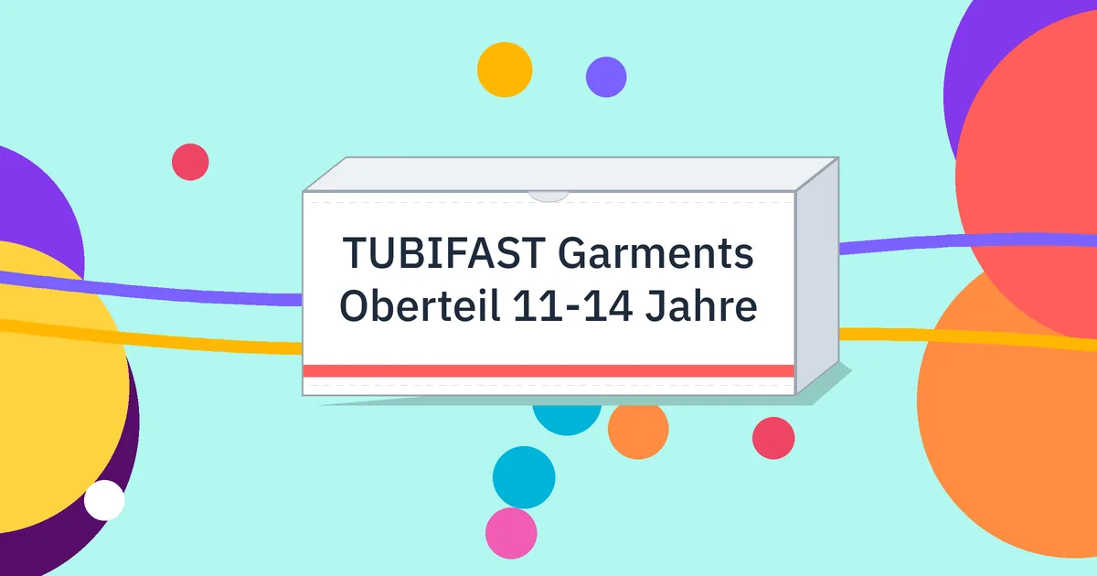 Symbolbild: Packung mit der Aufschrift TUBIFAST Garments Oberteil 11-14 Jahre (PZN 13748160) – Verfügbarkeit und Bezug in Apotheken in Frankfurt am Main