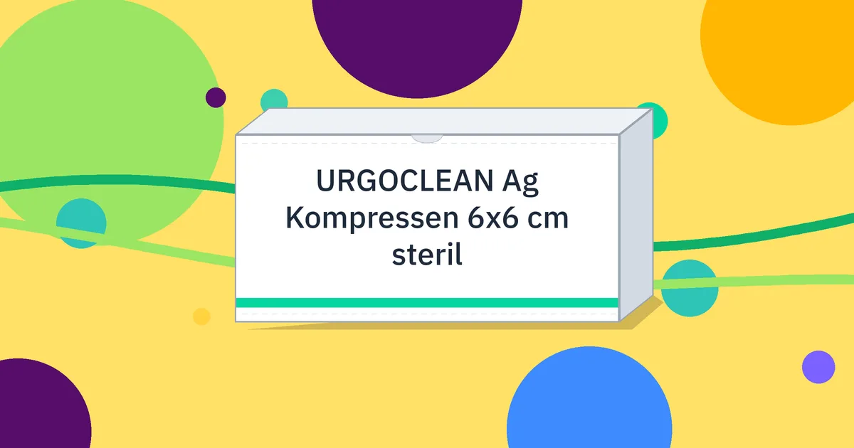 Symbolbild: Packung mit der Aufschrift URGOCLEAN Ag Kompressen 6x6 cm steril (PZN 11370007) – Verfügbarkeit und Bezug in Apotheken in Frankfurt am Main