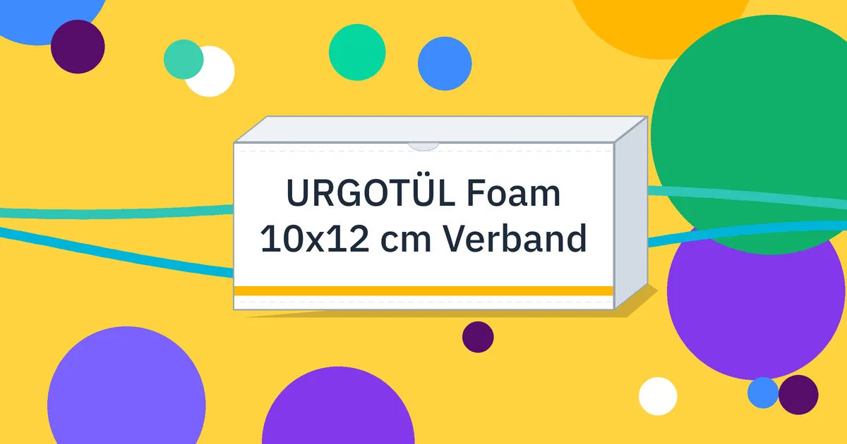 Symbolbild: Packung mit der Aufschrift URGOTÜL Foam 10x12 cm Verband (PZN 20808218) – Verfügbarkeit und Bezug in Apotheken in Frankfurt am Main