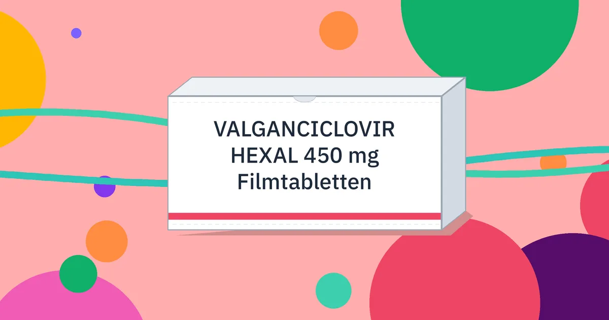 Symbolbild: Packung mit der Aufschrift VALGANCICLOVIR HEXAL 450 mg Filmtabletten (PZN 14288542) – Verfügbarkeit und Bezug in Apotheken in Frankfurt am Main