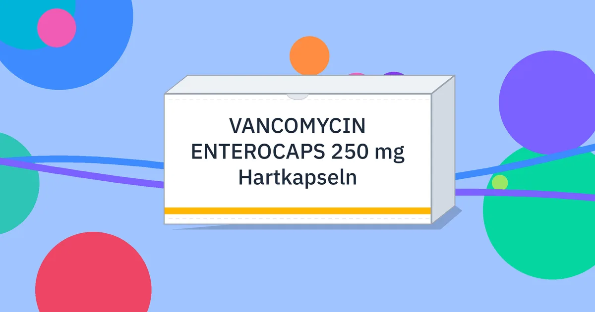 Symbolbild: Packung mit der Aufschrift VANCOMYCIN ENTEROCAPS 250 mg Hartkapseln (PZN 03571648) – Verfügbarkeit und Bezug in Apotheken in Frankfurt am Main