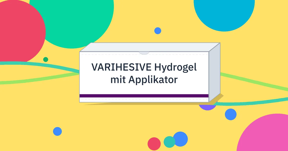 Symbolbild: Packung mit der Aufschrift VARIHESIVE Hydrogel mit Applikator (PZN 00040672) – Verfügbarkeit und Bezug in Apotheken in Frankfurt am Main