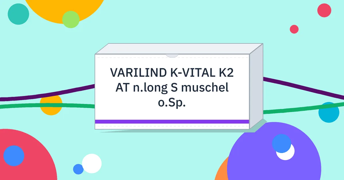 Symbolbild: Packung mit der Aufschrift VARILIND K-VITAL K2 AT n.long S muschel o.Sp. (PZN 20562504) – Verfügbarkeit und Bezug in Apotheken in Frankfurt am Main