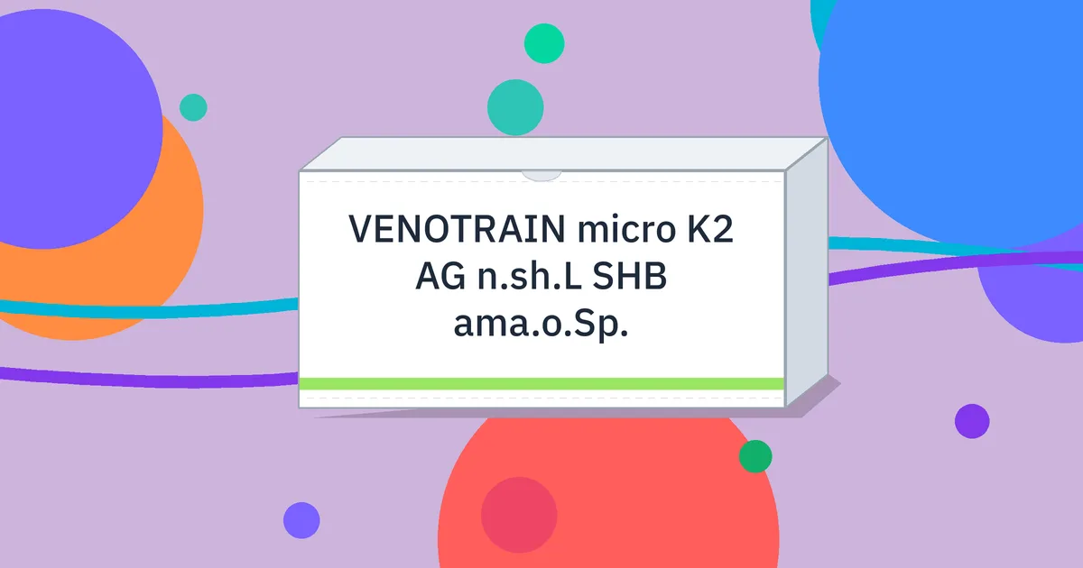 Symbolbild: Packung mit der Aufschrift VENOTRAIN micro K2 AG n.sh.L SHB ama.o.Sp. (PZN 02352677) – Verfügbarkeit und Bezug in Apotheken in Frankfurt am Main