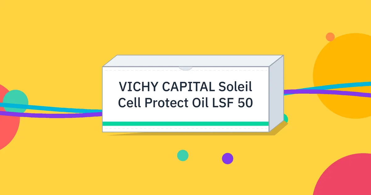Symbolbild: Packung mit der Aufschrift VICHY CAPITAL Soleil Cell Protect Oil LSF 50 (PZN 19504045) – Verfügbarkeit und Bezug in Apotheken in Frankfurt am Main