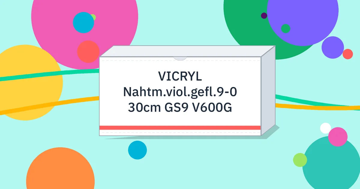 Symbolbild: Packung mit der Aufschrift VICRYL Nahtm.viol.gefl.9-0 30cm GS9 V600G (PZN 16257646) – Verfügbarkeit und Bezug in Apotheken in Frankfurt am Main