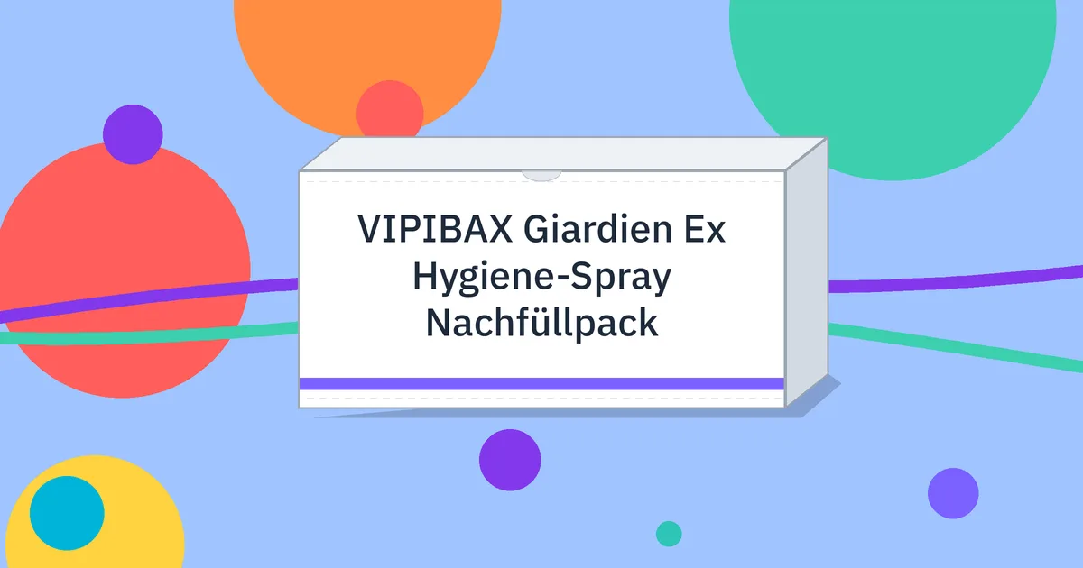 Symbolbild: Packung mit der Aufschrift VIPIBAX Giardien Ex Hygiene-Spray Nachfüllpack (PZN 20551400) – Verfügbarkeit und Bezug in Apotheken in Frankfurt am Main