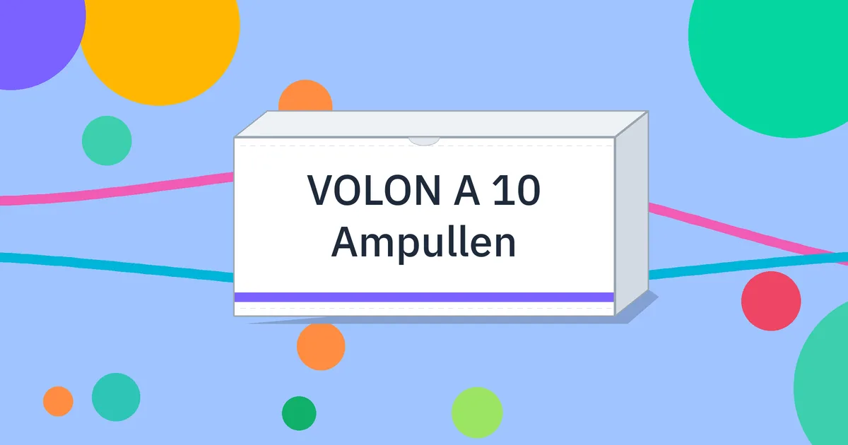 Symbolbild: Packung mit der Aufschrift VOLON A 10 Ampullen (PZN 03525884) – Verfügbarkeit und Bezug in Apotheken in Frankfurt am Main
