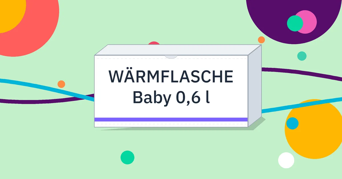 Symbolbild: Packung mit der Aufschrift WÄRMFLASCHE Baby 0,6 l (PZN 02692887) – Verfügbarkeit und Bezug in Apotheken in Frankfurt am Main