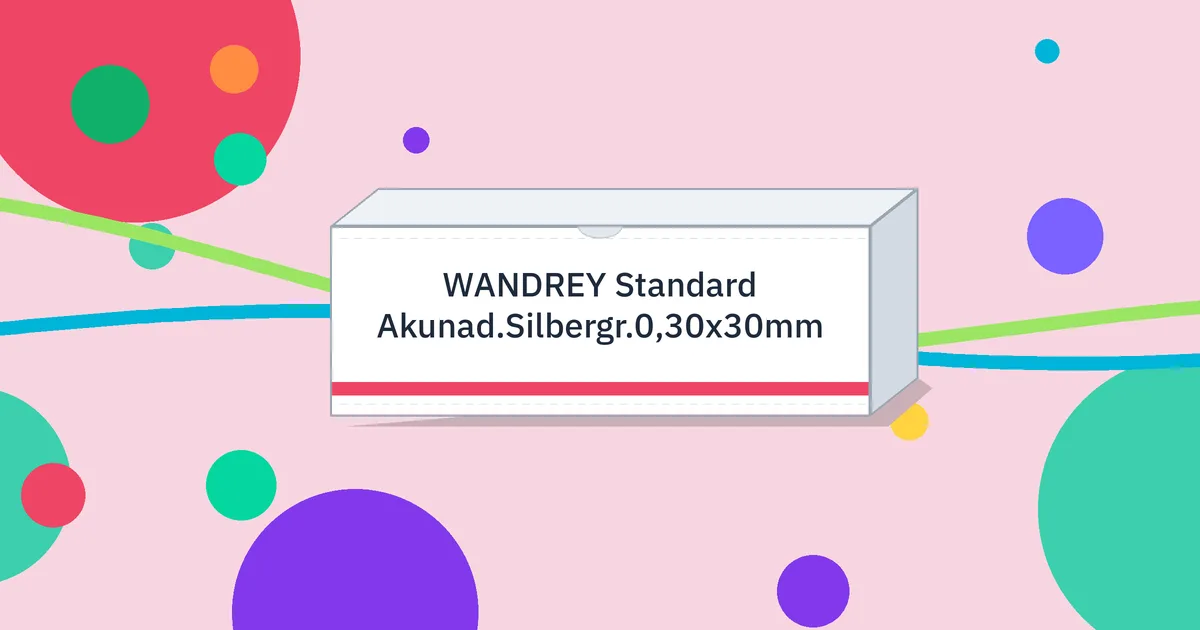 Symbolbild: Packung mit der Aufschrift WANDREY Standard Akunad.Silbergr.0,30x30mm (PZN 01361177) – Verfügbarkeit und Bezug in Apotheken in Frankfurt am Main