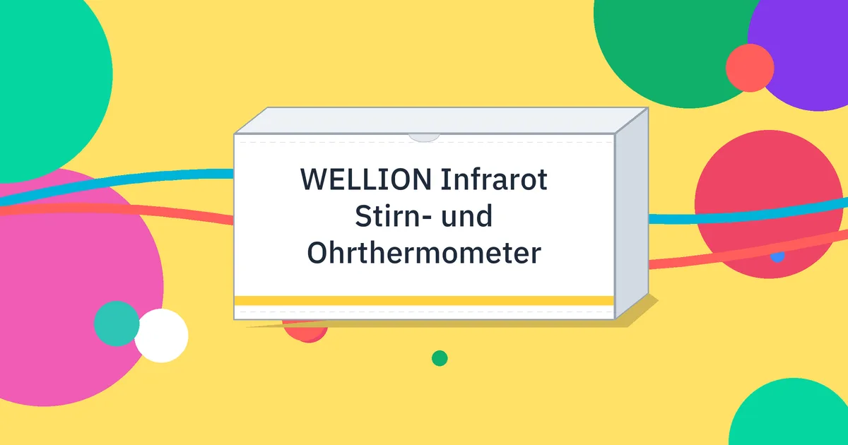Symbolbild: Packung mit der Aufschrift WELLION Infrarot Stirn- und Ohrthermometer (PZN 15870014) – Verfügbarkeit und Bezug in Apotheken in Frankfurt am Main