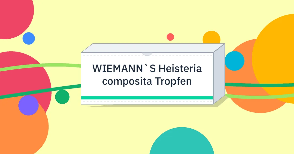 Symbolbild: Packung mit der Aufschrift WIEMANN`S Heisteria composita Tropfen (PZN 11155438) – Verfügbarkeit und Bezug in Apotheken in Frankfurt am Main