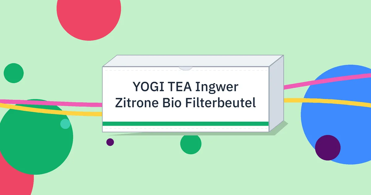 Symbolbild: Packung mit der Aufschrift YOGI TEA Ingwer Zitrone Bio Filterbeutel (PZN 09687872) – Verfügbarkeit und Bezug in Apotheken in Frankfurt am Main