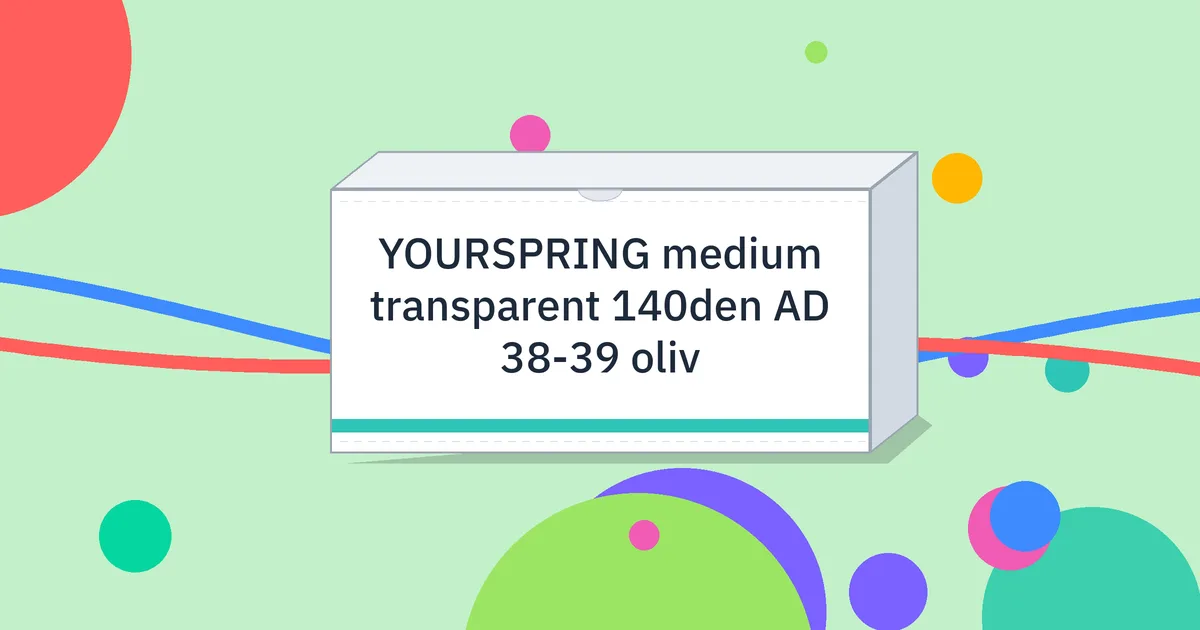 Symbolbild: Packung mit der Aufschrift YOURSPRING medium transparent 140den AD 38-39 oliv (PZN 18057012) – Verfügbarkeit und Bezug in Apotheken in Frankfurt am Main