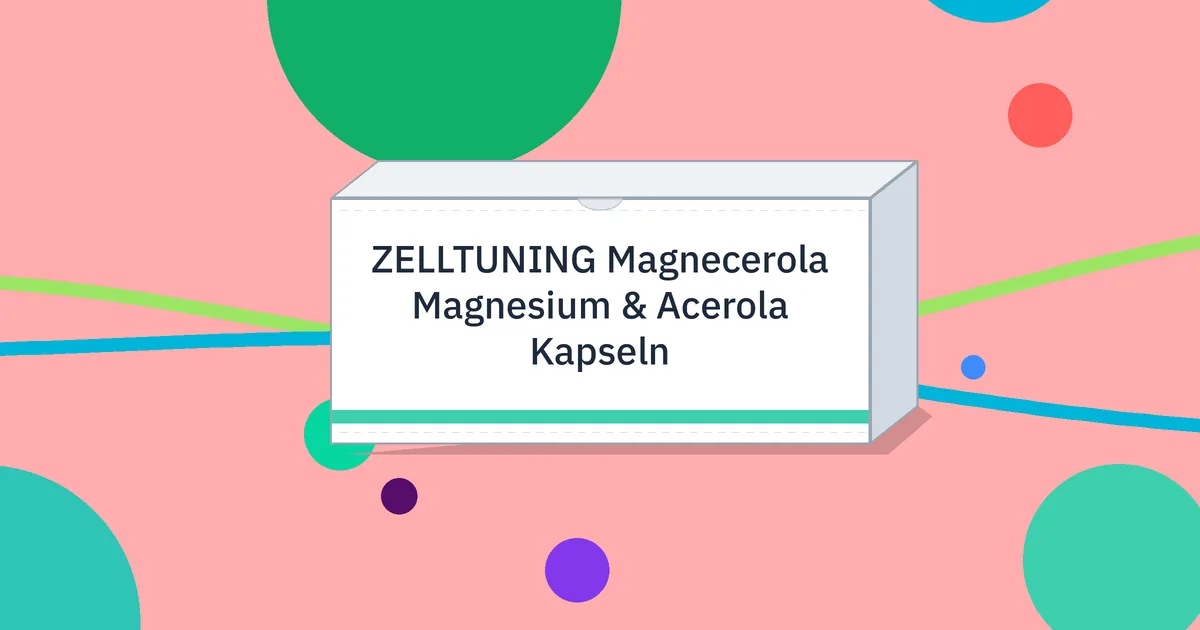 Symbolbild: Packung mit der Aufschrift ZELLTUNING Magnecerola Magnesium & Acerola Kapseln (PZN 13985256) – Verfügbarkeit und Bezug in Apotheken in Frankfurt am Main