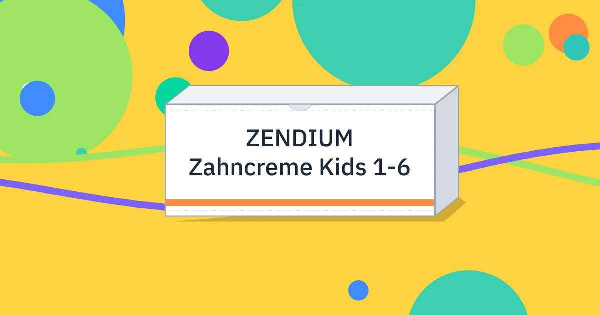Symbolbild: Packung mit der Aufschrift ZENDIUM Zahncreme Kids 1-6 (PZN 11538292) – Verfügbarkeit und Bezug in Apotheken in Frankfurt am Main