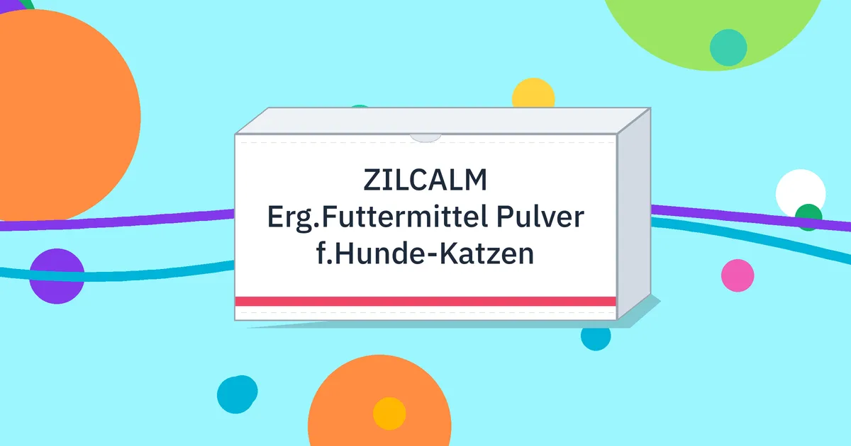 Symbolbild: Packung mit der Aufschrift ZILCALM Erg.Futtermittel Pulver f.Hunde-Katzen (PZN 19292488) – Verfügbarkeit und Bezug in Apotheken in Frankfurt am Main