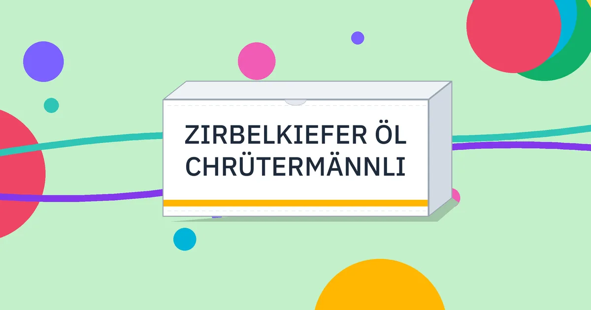 Symbolbild: Packung mit der Aufschrift ZIRBELKIEFER ÖL CHRÜTERMÄNNLI (PZN 07197603) – Verfügbarkeit und Bezug in Apotheken in Frankfurt am Main