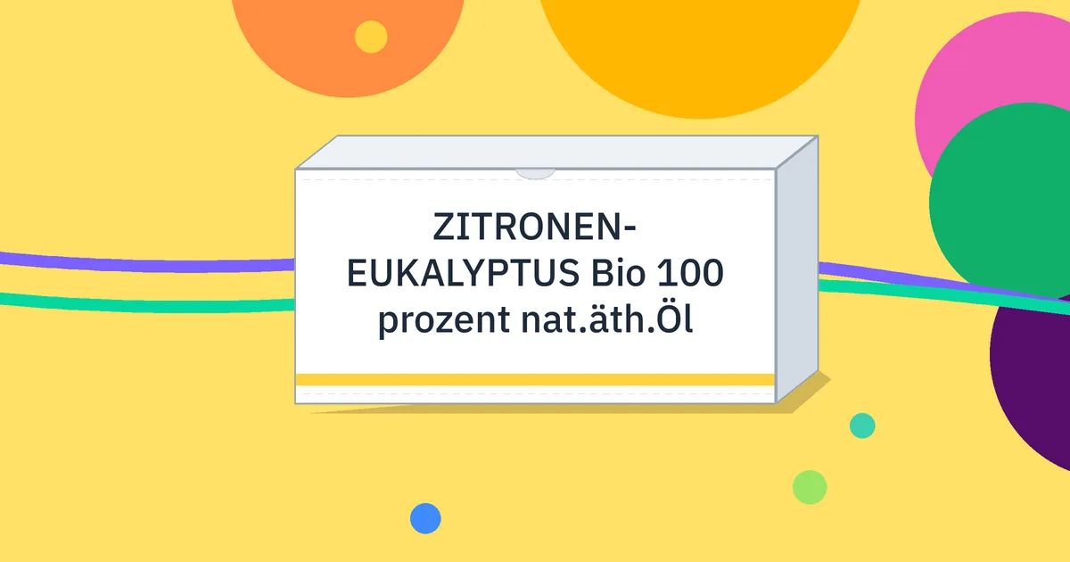Symbolbild: Packung mit der Aufschrift ZITRONEN-EUKALYPTUS Bio 100 prozent nat.äth.Öl (PZN 13875792) – Verfügbarkeit und Bezug in Apotheken in Frankfurt am Main