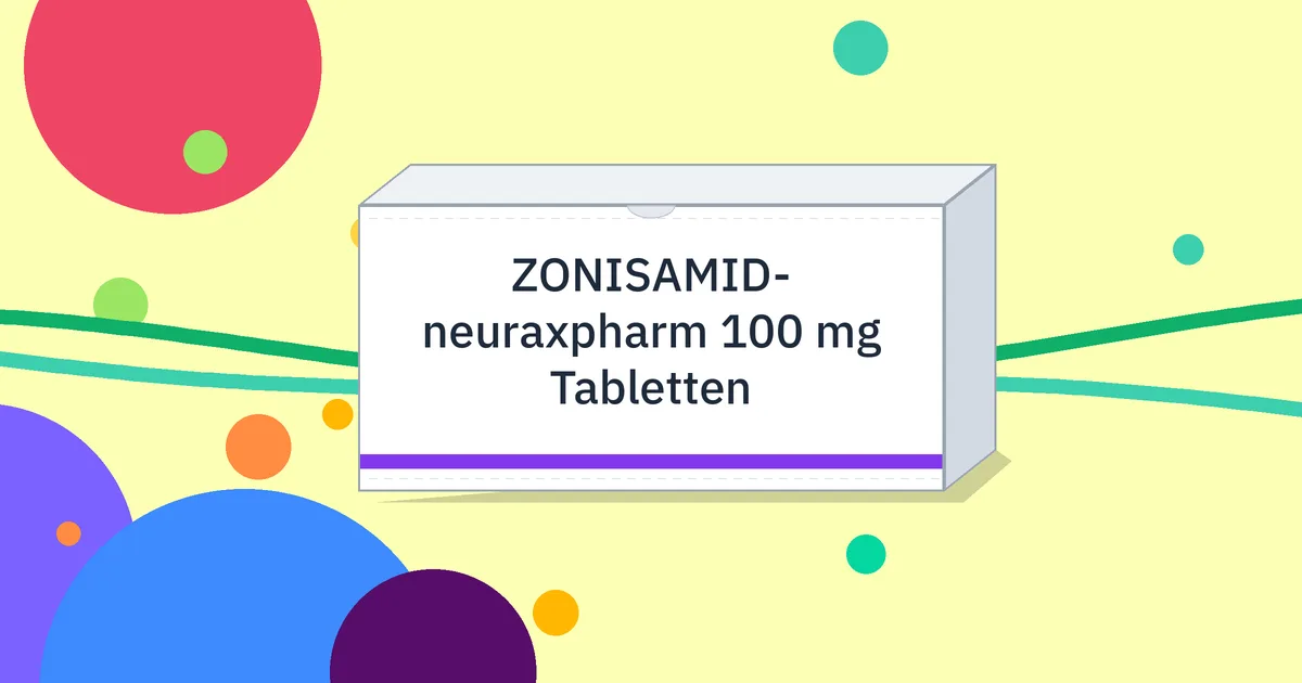 Symbolbild: Packung mit der Aufschrift ZONISAMID-neuraxpharm 100 mg Tabletten (PZN 18135723) – Verfügbarkeit und Bezug in Apotheken in Frankfurt am Main