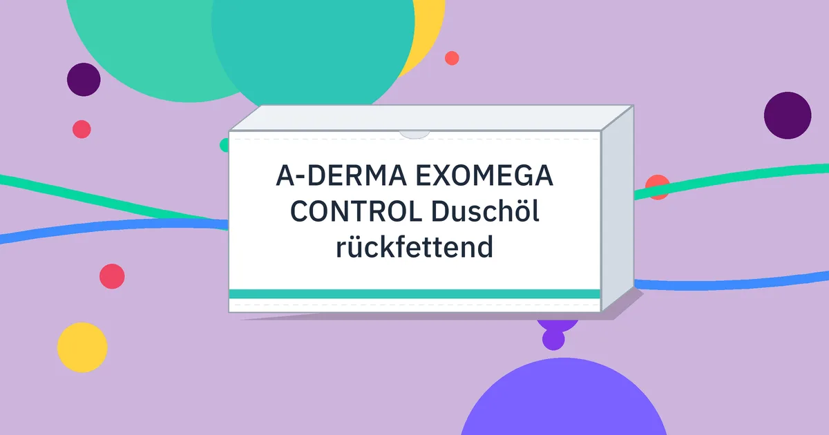 Symbolbild: Packung mit der Aufschrift A-DERMA EXOMEGA CONTROL Duschöl rückfettend (PZN 18255887) – Verfügbarkeit und Bezug in Apotheken in Frankfurt am Main