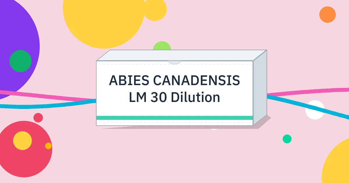Symbolbild: Packung mit der Aufschrift ABIES CANADENSIS LM 30 Dilution (PZN 13259863) – Verfügbarkeit und Bezug in Apotheken in Frankfurt am Main