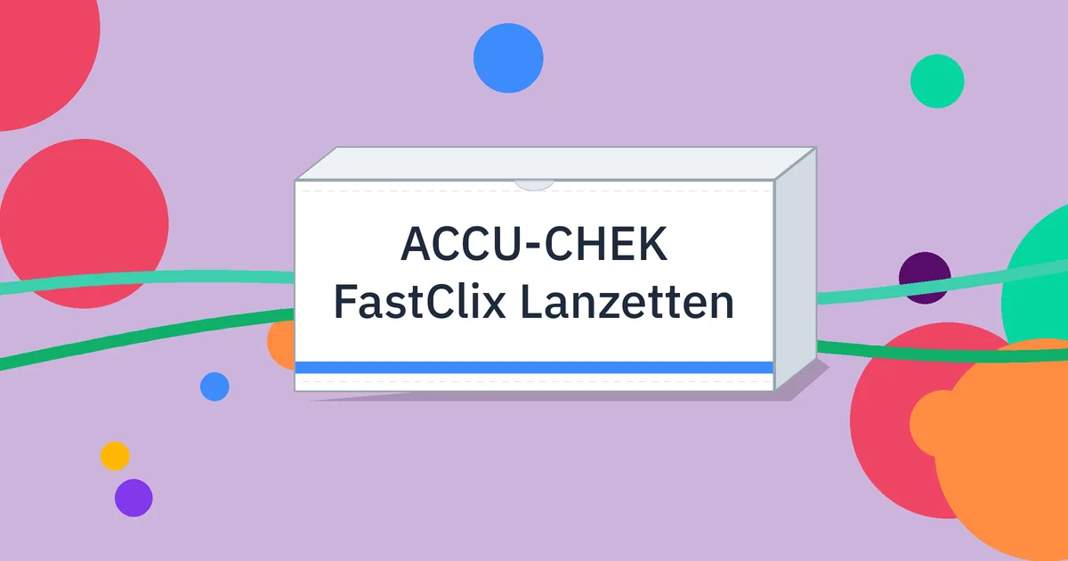 Symbolbild: Packung mit der Aufschrift ACCU-CHEK FastClix Lanzetten (PZN 16811189) – Verfügbarkeit und Bezug in Apotheken in Frankfurt am Main