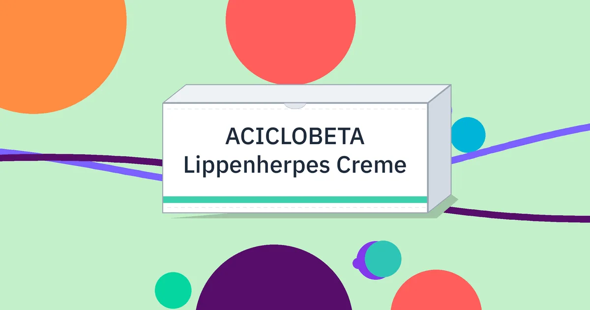 Symbolbild: Packung mit der Aufschrift ACICLOBETA Lippenherpes Creme (PZN 07518881) – Verfügbarkeit und Bezug in Apotheken in Frankfurt am Main