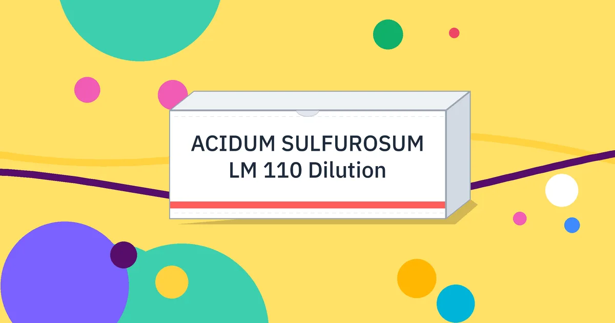 Symbolbild: Packung mit der Aufschrift ACIDUM SULFUROSUM LM 110 Dilution (PZN 13285398) – Verfügbarkeit und Bezug in Apotheken in Frankfurt am Main