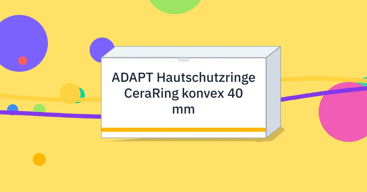 Symbolbild: Packung mit der Aufschrift ADAPT Hautschutzringe CeraRing konvex 40 mm (PZN 12733328) – Verfügbarkeit und Bezug in Apotheken in Frankfurt am Main