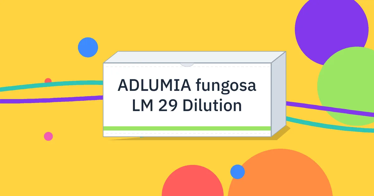 Symbolbild: Packung mit der Aufschrift ADLUMIA fungosa LM 29 Dilution (PZN 13296806) – Verfügbarkeit und Bezug in Apotheken in Frankfurt am Main