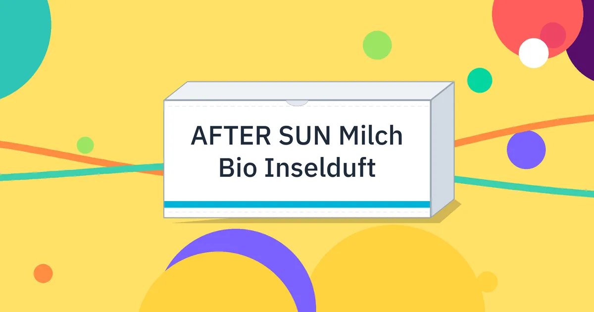 Symbolbild: Packung mit der Aufschrift AFTER SUN Milch Bio Inselduft (PZN 18016792) – Verfügbarkeit und Bezug in Apotheken in Frankfurt am Main