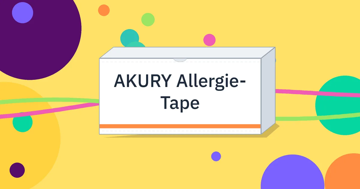 Symbolbild: Packung mit der Aufschrift AKURY Allergie-Tape (PZN 20518302) – Verfügbarkeit und Bezug in Apotheken in Frankfurt am Main