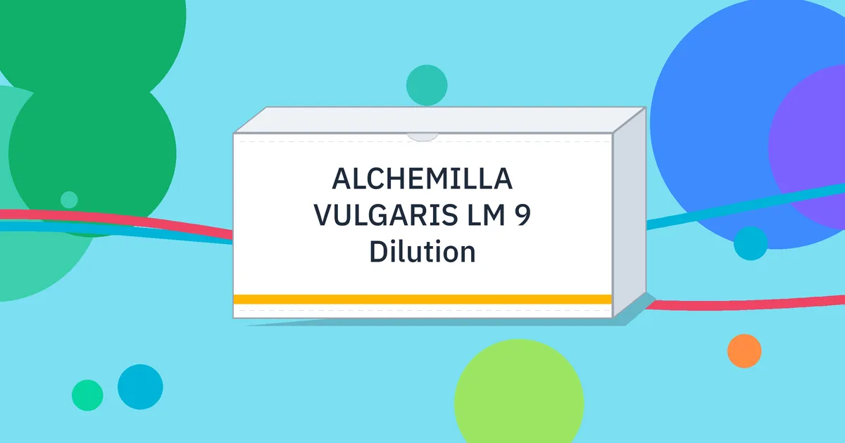 Symbolbild: Packung mit der Aufschrift ALCHEMILLA VULGARIS LM 9 Dilution (PZN 13308745) – Verfügbarkeit und Bezug in Apotheken in Frankfurt am Main