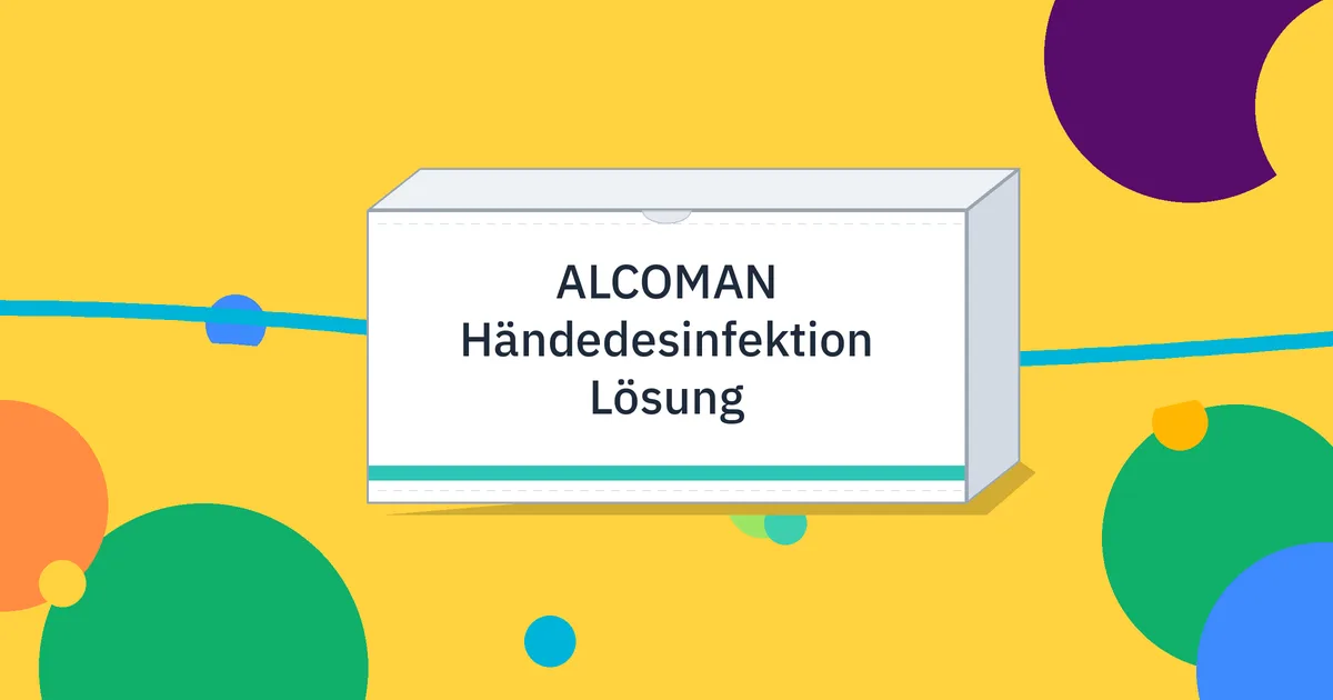 Symbolbild: Packung mit der Aufschrift ALCOMAN Händedesinfektion Lösung (PZN 00068765) – Verfügbarkeit und Bezug in Apotheken in Frankfurt am Main