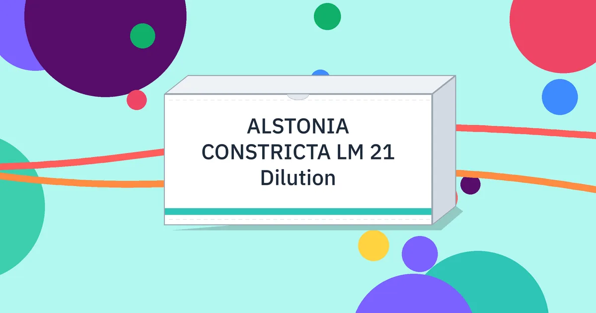 Symbolbild: Packung mit der Aufschrift ALSTONIA CONSTRICTA LM 21 Dilution (PZN 13314444) – Verfügbarkeit und Bezug in Apotheken in Frankfurt am Main