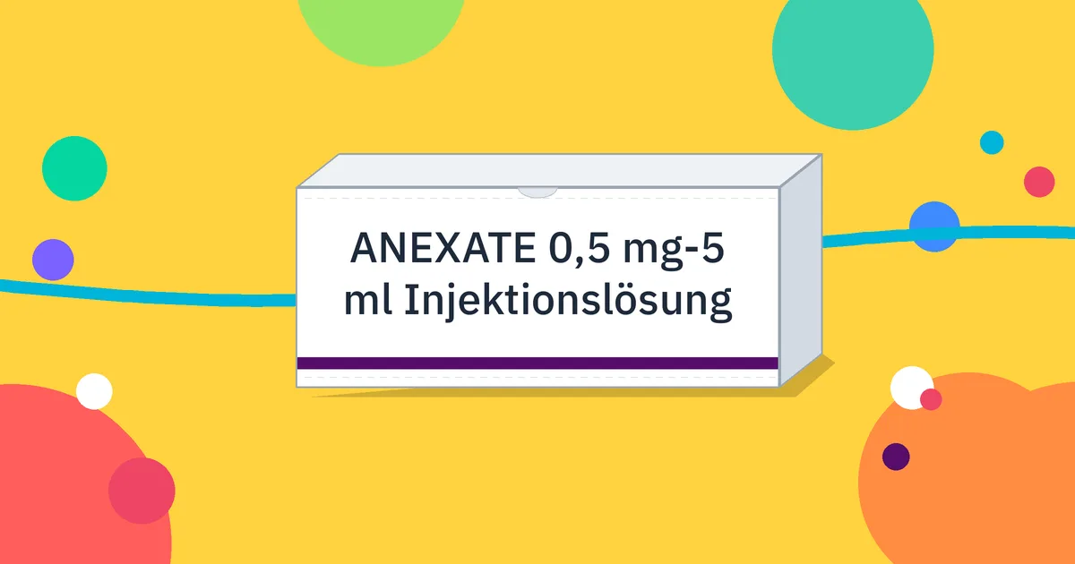 Symbolbild: Packung mit der Aufschrift ANEXATE 0,5 mg-5 ml Injektionslösung (PZN 11367494) – Verfügbarkeit und Bezug in Apotheken in Frankfurt am Main