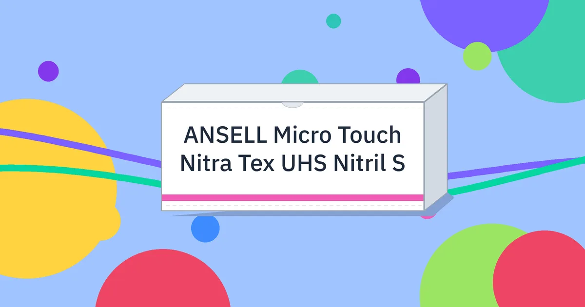 Symbolbild: Packung mit der Aufschrift ANSELL Micro Touch Nitra Tex UHS Nitril S (PZN 07650646) – Verfügbarkeit und Bezug in Apotheken in Frankfurt am Main