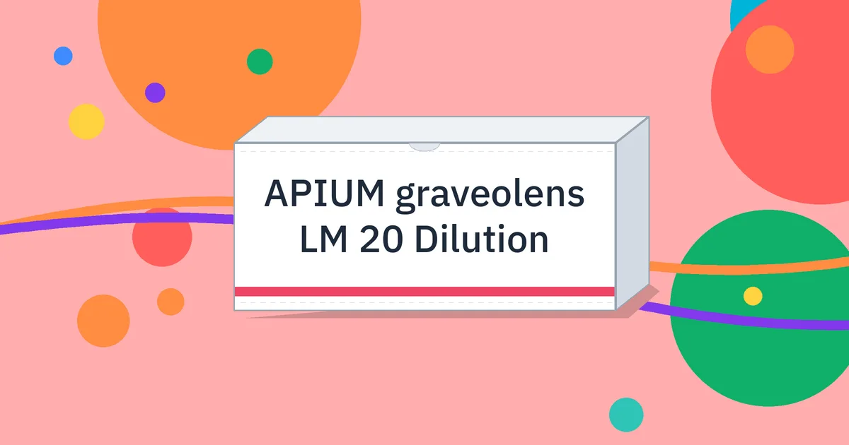 Symbolbild: Packung mit der Aufschrift APIUM graveolens LM 20 Dilution (PZN 13378421) – Verfügbarkeit und Bezug in Apotheken in Frankfurt am Main