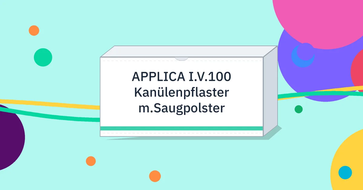Symbolbild: Packung mit der Aufschrift APPLICA I.V.100 Kanülenpflaster m.Saugpolster (PZN 19698428) – Verfügbarkeit und Bezug in Apotheken in Frankfurt am Main