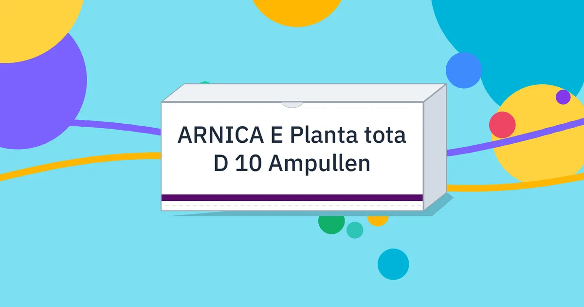 Symbolbild: Packung mit der Aufschrift ARNICA E Planta tota D 10 Ampullen (PZN 03358038) – Verfügbarkeit und Bezug in Apotheken in Frankfurt am Main