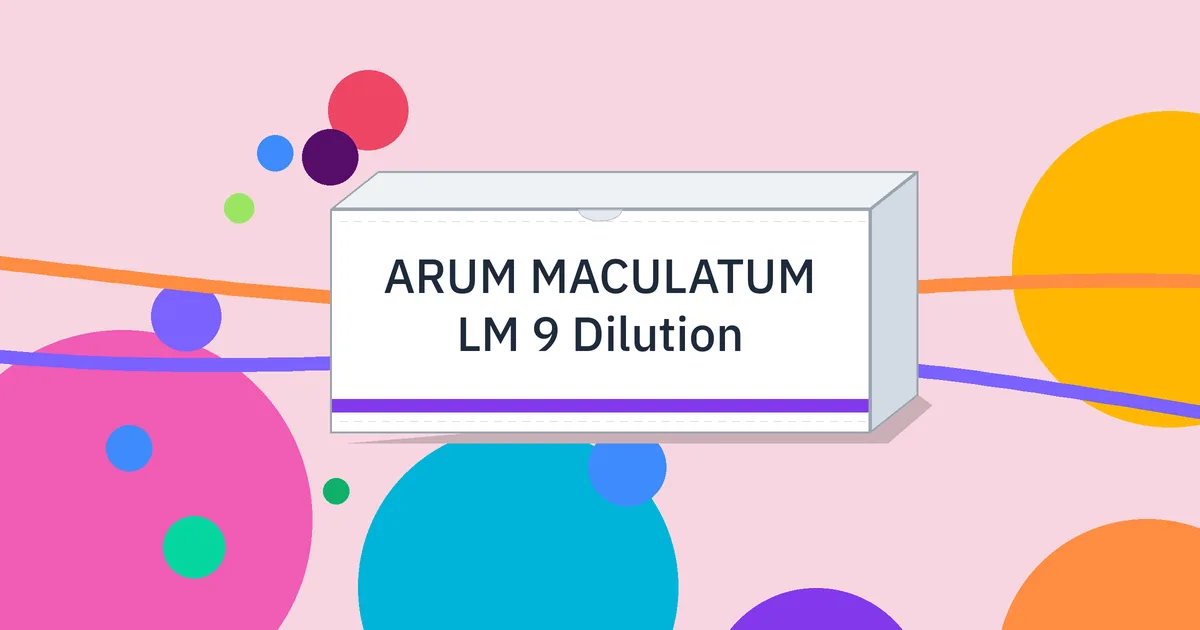 Symbolbild: Packung mit der Aufschrift ARUM MACULATUM LM 9 Dilution (PZN 13396057) – Verfügbarkeit und Bezug in Apotheken in Frankfurt am Main