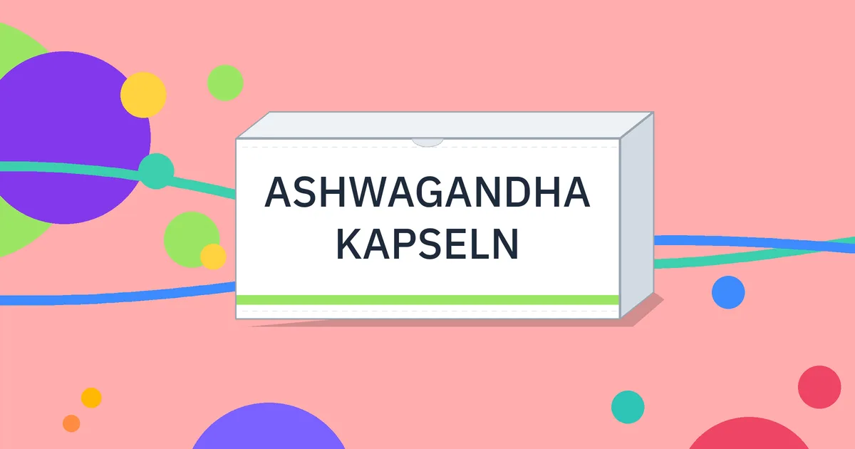 Symbolbild: Packung mit der Aufschrift ASHWAGANDHA KAPSELN (PZN 17890558) – Verfügbarkeit und Bezug in Apotheken in Frankfurt am Main