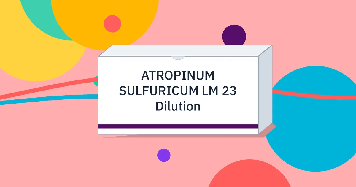 Symbolbild: Packung mit der Aufschrift ATROPINUM SULFURICUM LM 23 Dilution (PZN 13407097) – Verfügbarkeit und Bezug in Apotheken in Frankfurt am Main