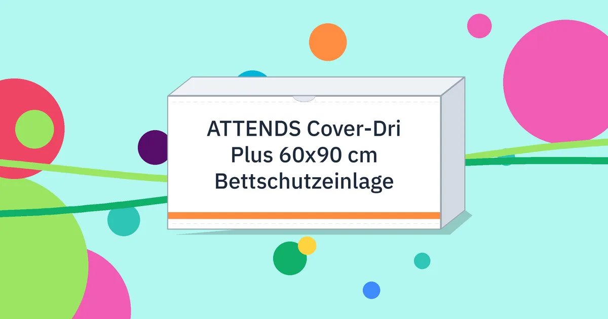 Symbolbild: Packung mit der Aufschrift ATTENDS Cover-Dri Plus 60x90 cm Bettschutzeinlage (PZN 07529146) – Verfügbarkeit und Bezug in Apotheken in Frankfurt am Main